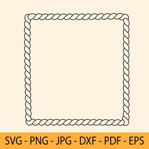 Lasso Svg, Rope Square Border Svg, Rope Square Frame Svg, Square ...