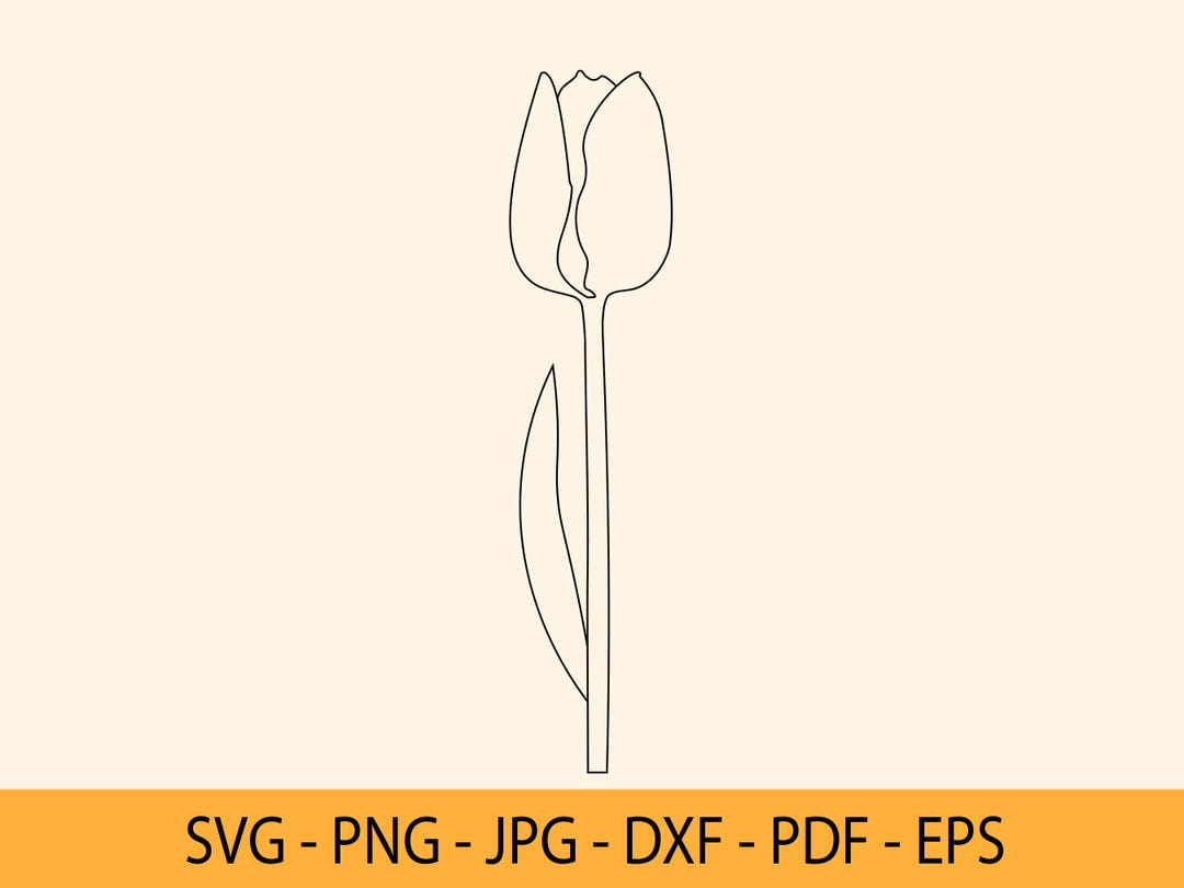 Tulip Line Art, Tulip Outline Svg, Tulip Vector, Tulip Svg for Laser ...