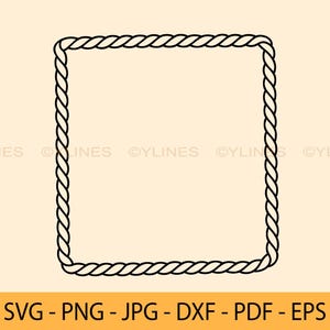 Rope Square Border SVG: Lasso Frame (digital Files) - Etsy