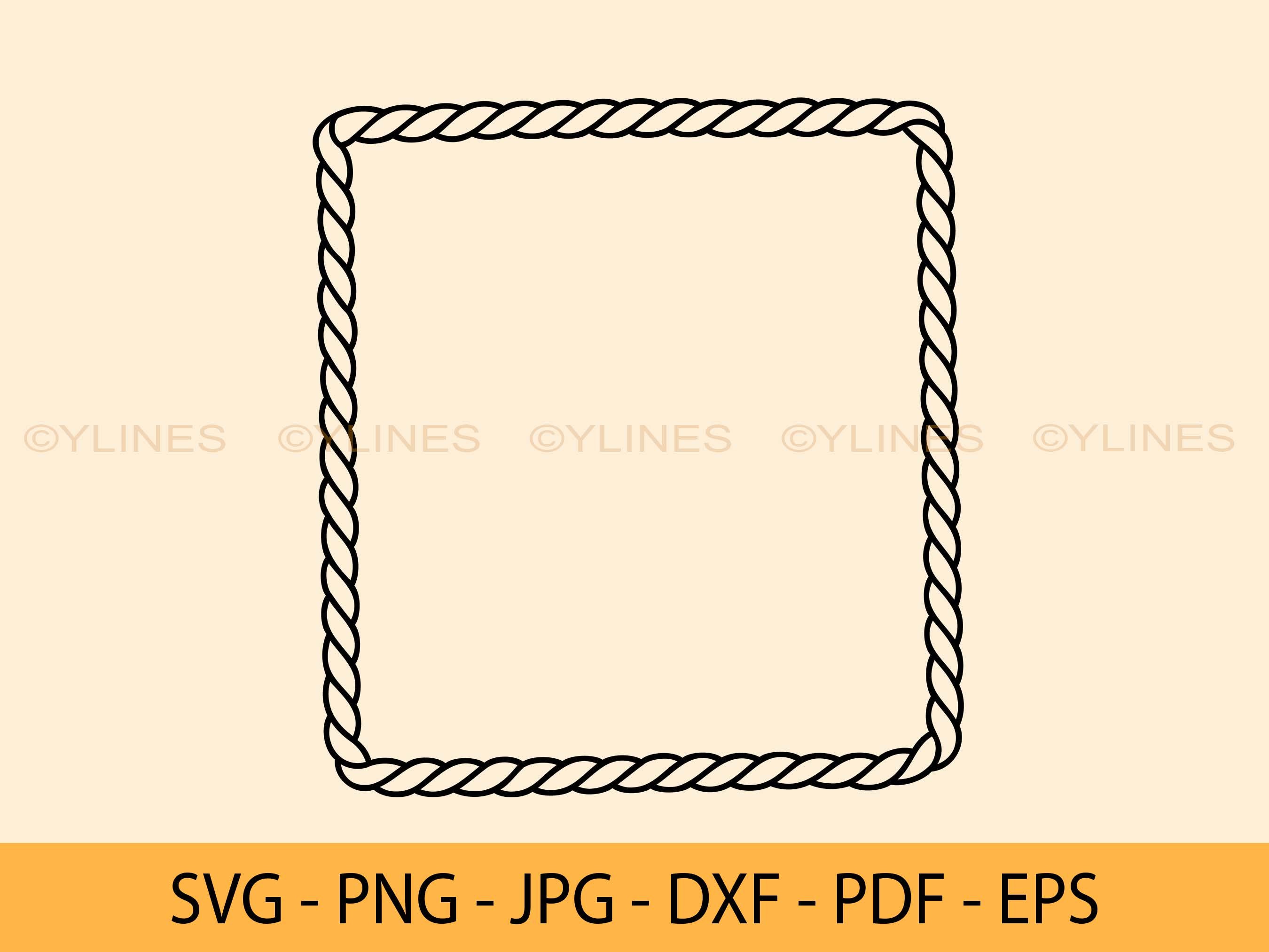 Rope Square Border SVG: Lasso Frame (digital Files) - Etsy