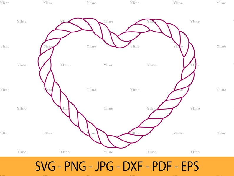 Lasso Svg, Heart Rope Svg, Pink Heart Rope Border, Pink Heart Rope ...