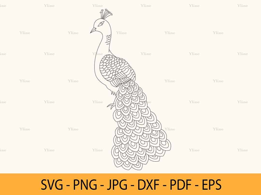 Peacock Svg Line Art, Peacock Line Art, Peacock Line Art Svg, Peacock ...