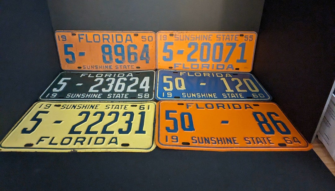 1950's/1960s Vintage Florida License Plates, Upcycled - Etsy