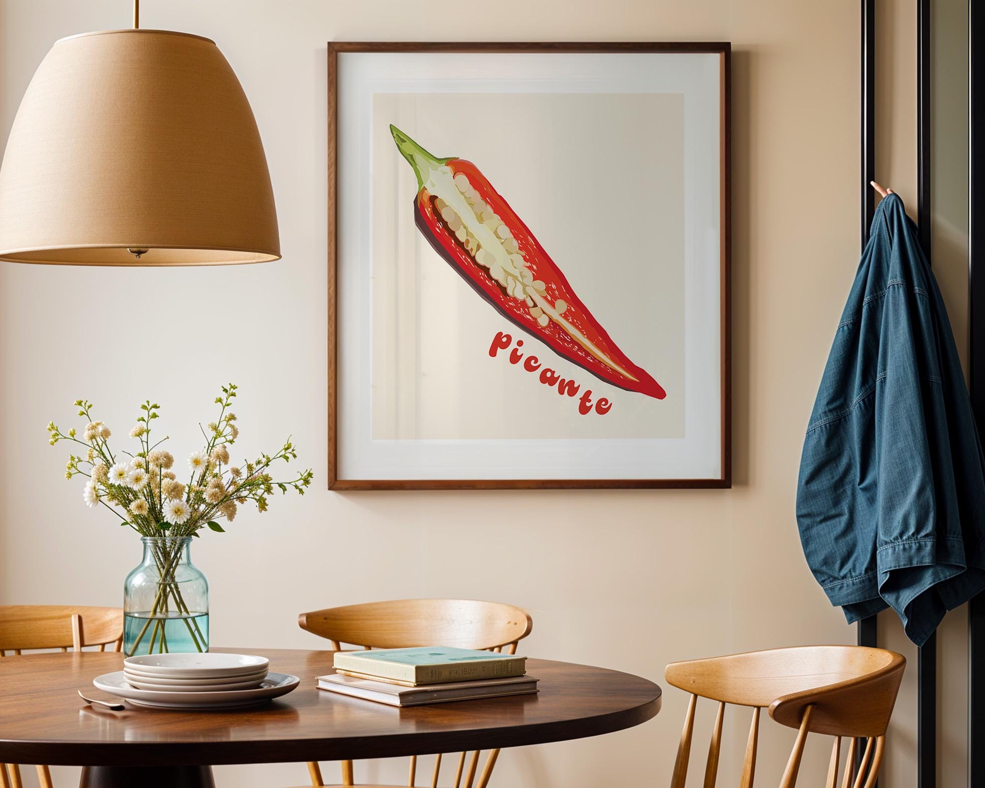 Picante Red Pepper Printed Poster Aesthetic Home Wall Decor Art ...