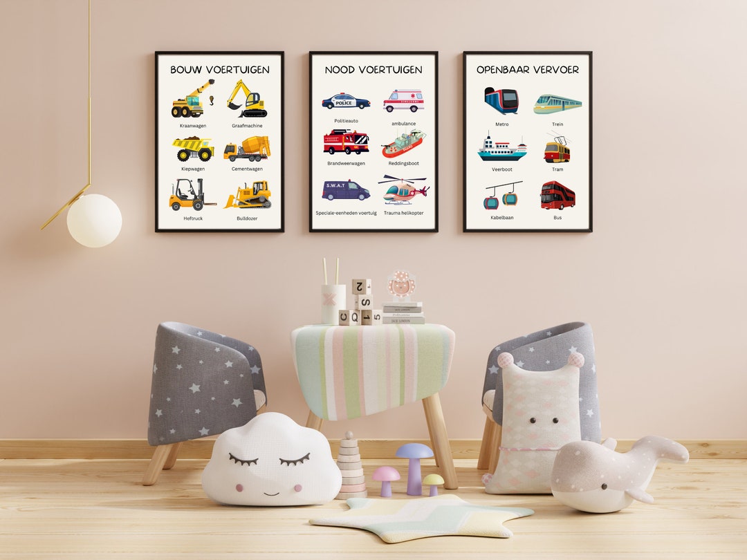 Dutch / Nederlands Educational Posters Vehicles / Voertuigen - Etsy