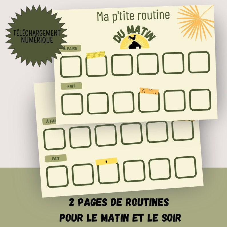 Printable Daily Routine Charts/mission Cards. Planner, Children's Diary ...