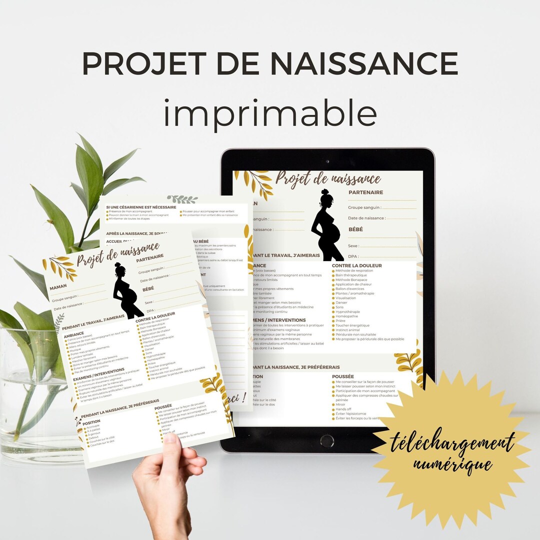 Downloadable and Printable Birth Project/plan to Complete. Childbirth ...