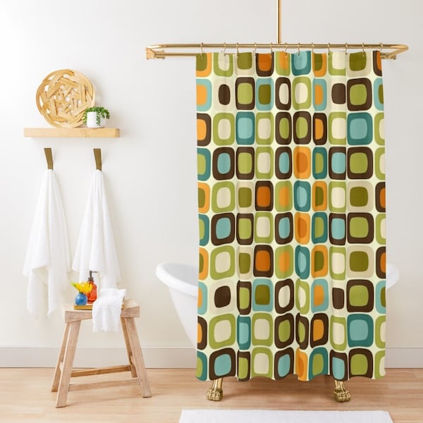 Mid Century Modern Curtains Etsy