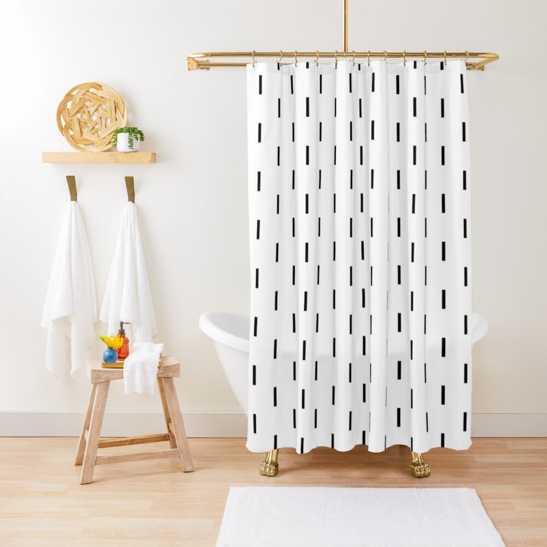 Minimalist Mudcloth Simple Shower Curtain Geometric Shower Curtain ...