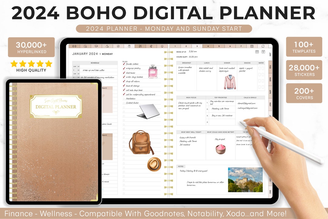 Boho Digital Planner, Goodnotes Planner, iPad Planner, Notability ...