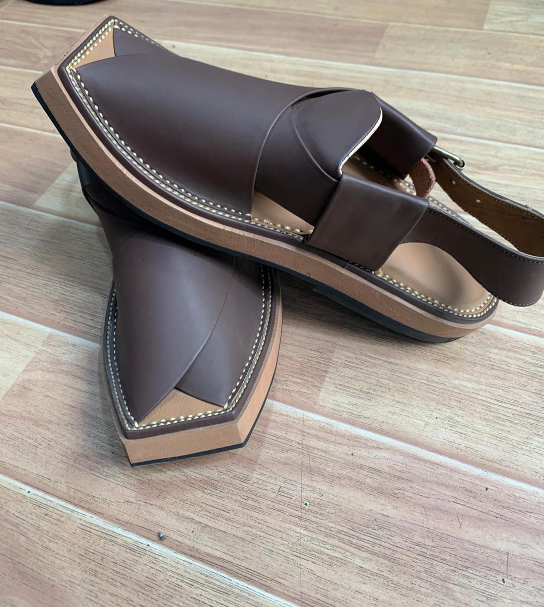 100% Genuine Leather,handmade Peshawari Chappal,kaptan Style Sandals ...