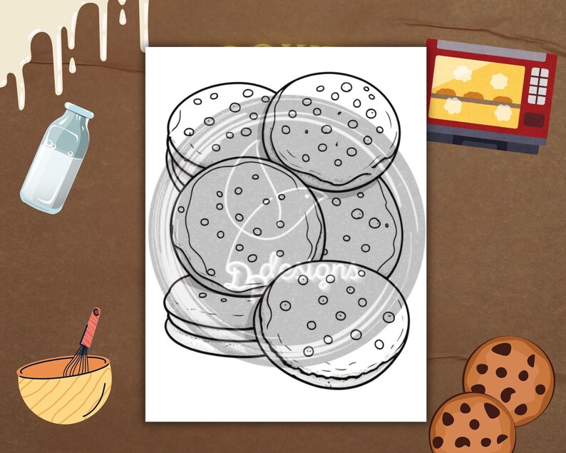 COOKIE COLORING PAGES, Printable, Easy Download, for Kids, for Adults ...