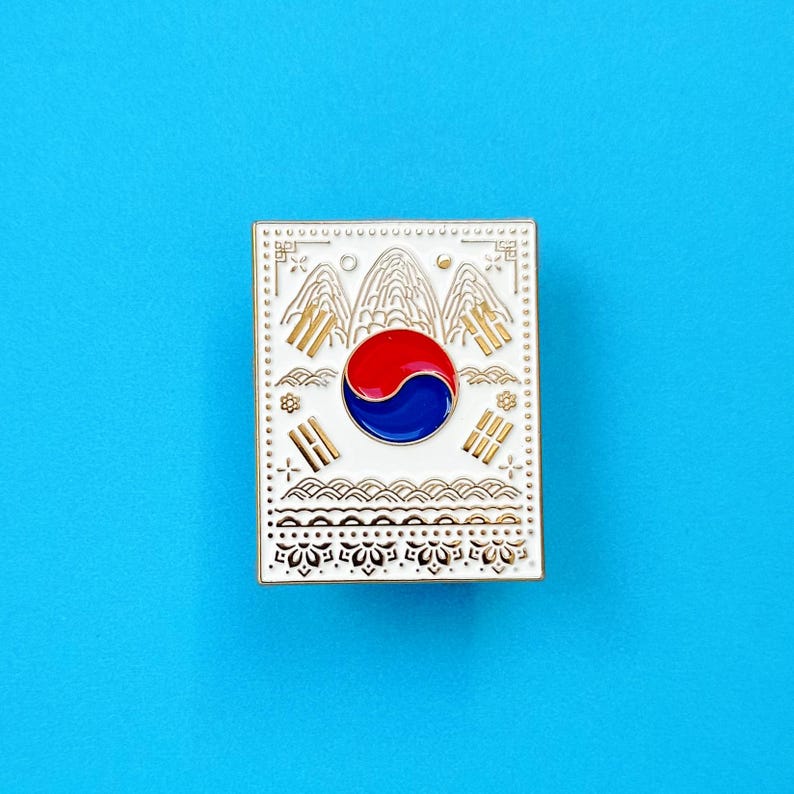 Taegeukgi Enamel Pin: Korean Flag Lapel Badge, K-drama Gift - Etsy