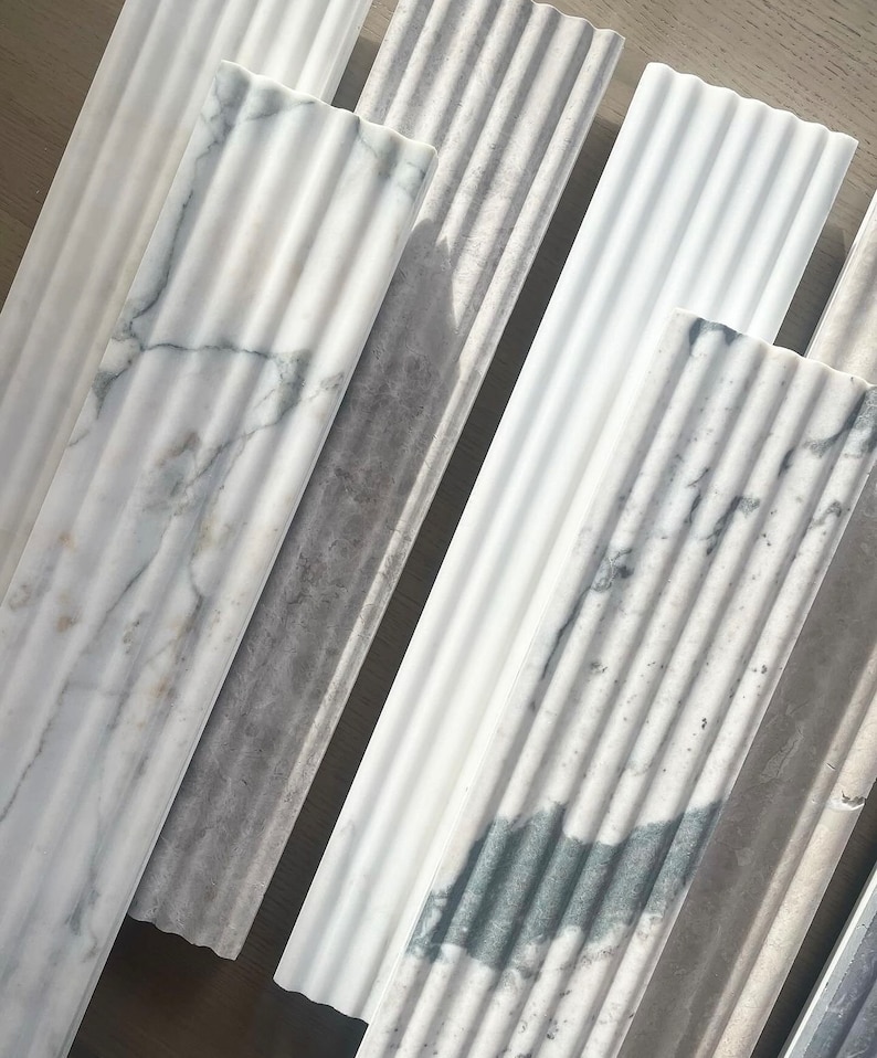 Fluted Marble Wall Tiles: Decorative Elements, Custom Design - Etsy