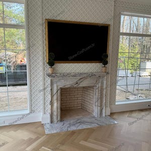 Custom Marble Fireplace Surround: Luxury Stone Mantle, Handcrafted ...