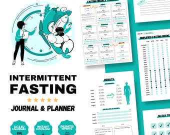 Intermittent Fasting Planner Printable Fasting Lifestyle Organizer 30 ...
