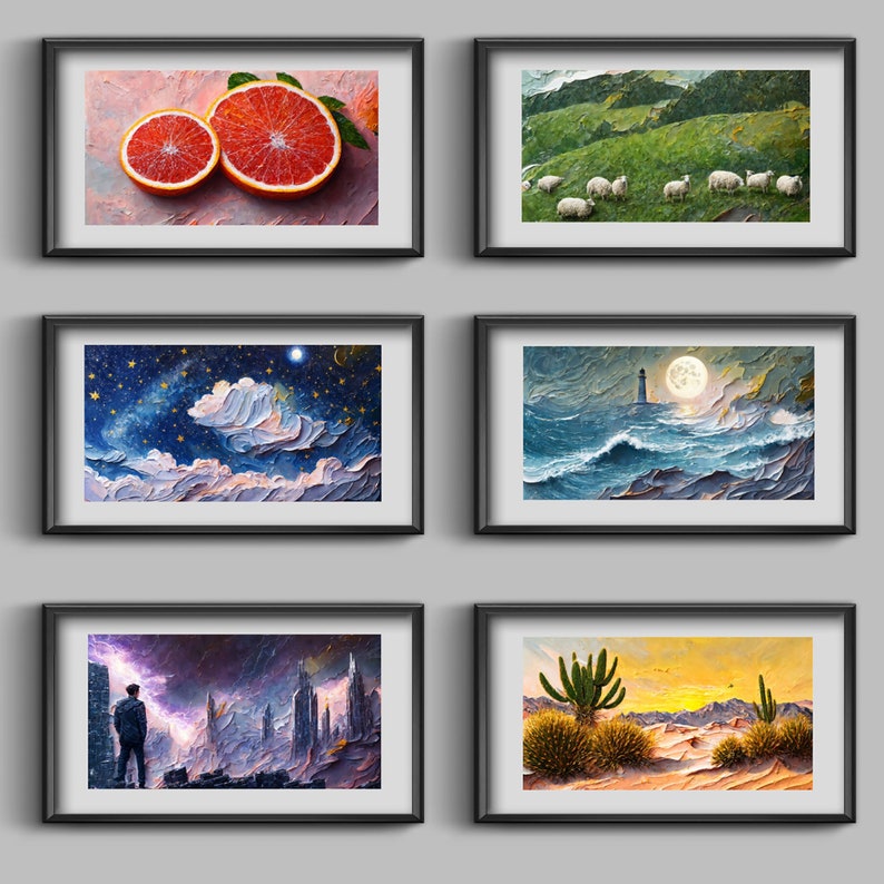 Samsung Frame TV Art, 200 Images Set, Impasto Oil Paintings, Digital ...