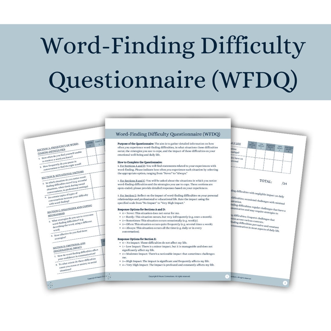 Word-finding Difficulty Questionnaire, PDF, Cognitive-communication ...