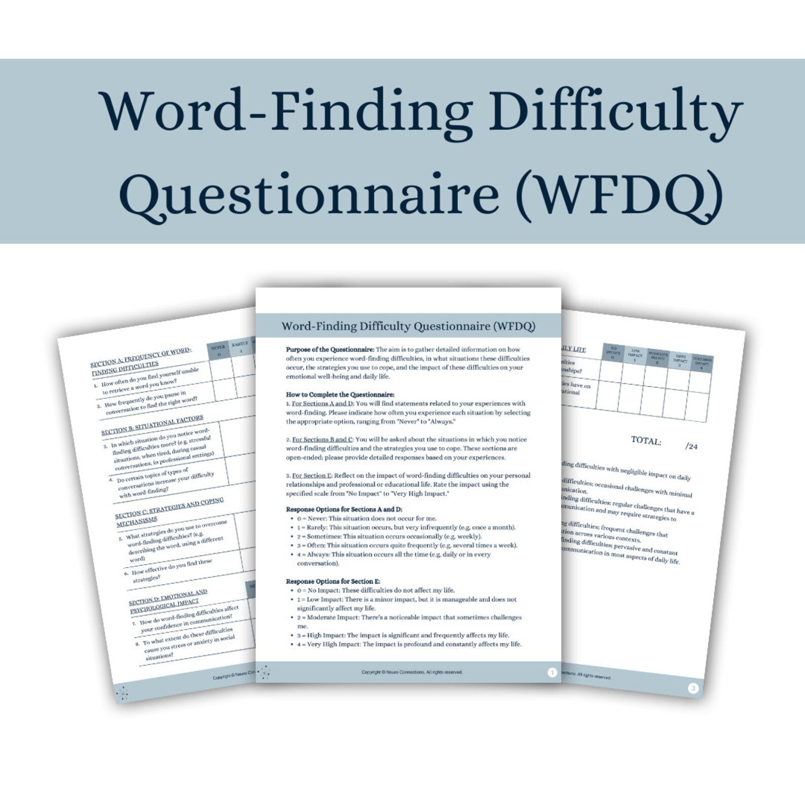 Word-finding Difficulty Questionnaire, PDF, Cognitive-communication ...