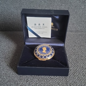 Halcyon Days Jewelry Box , Can Be Used as a Pillbox in the Original Box ...