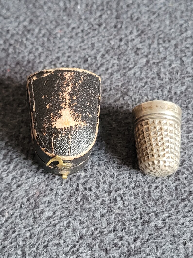 An Antique Thimble in an Original Leather Case - Etsy