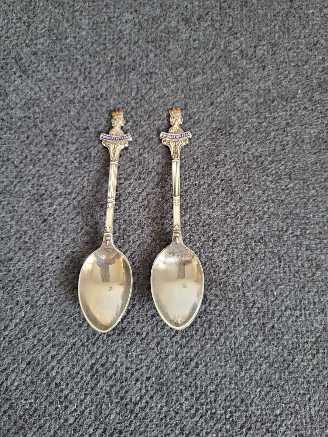 Two Vintage Commemorative Sterling Silver Coffee Spoons - Etsy