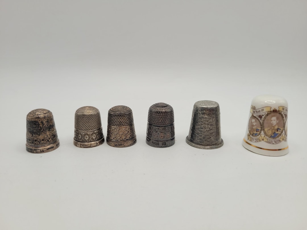 Antique Sterling Silver Thimble Set, 4 English Silver Thimbles 1910 ...