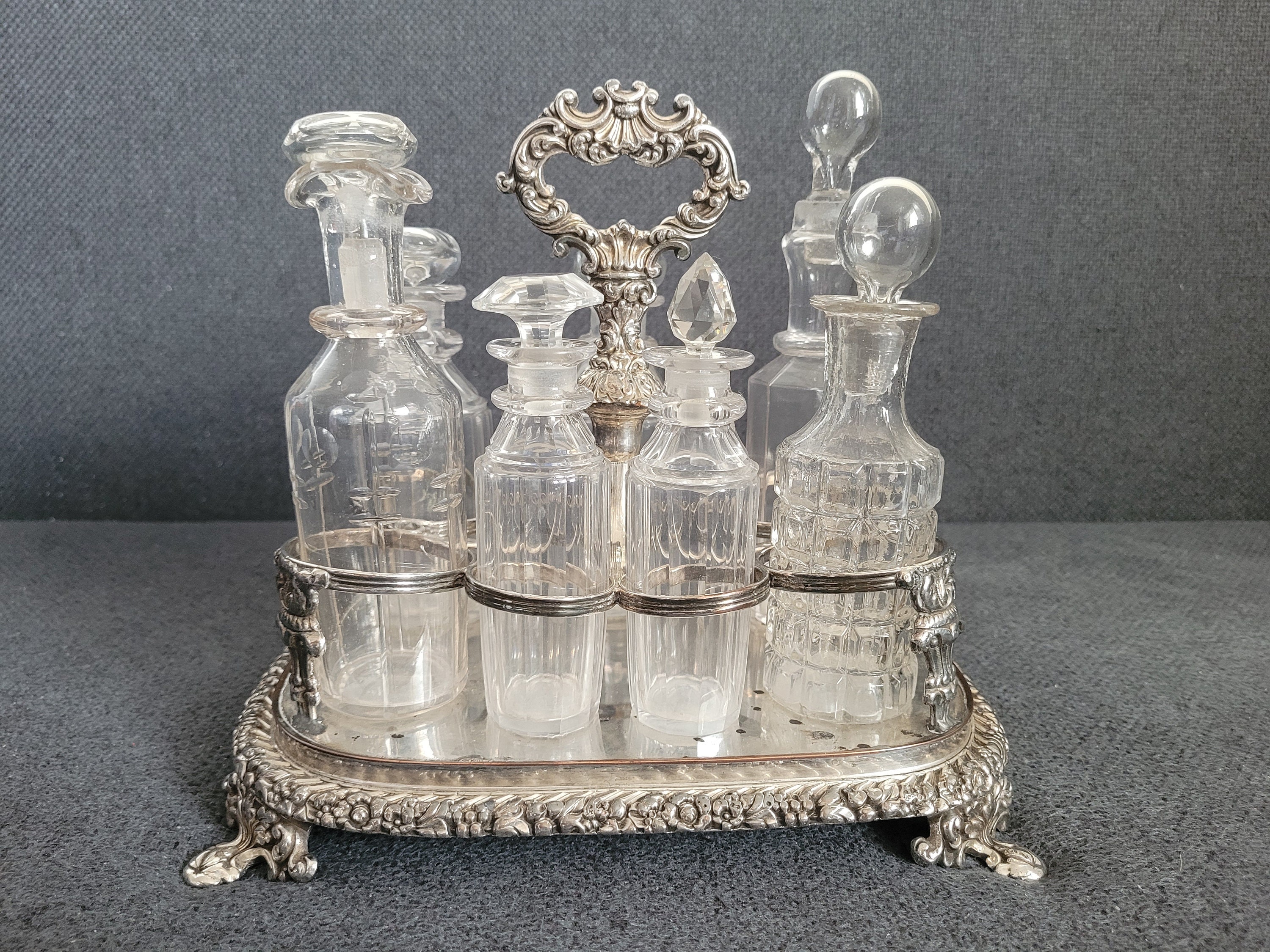 Antique Georgian Silver-plated Crystal Cruet Set - Etsy