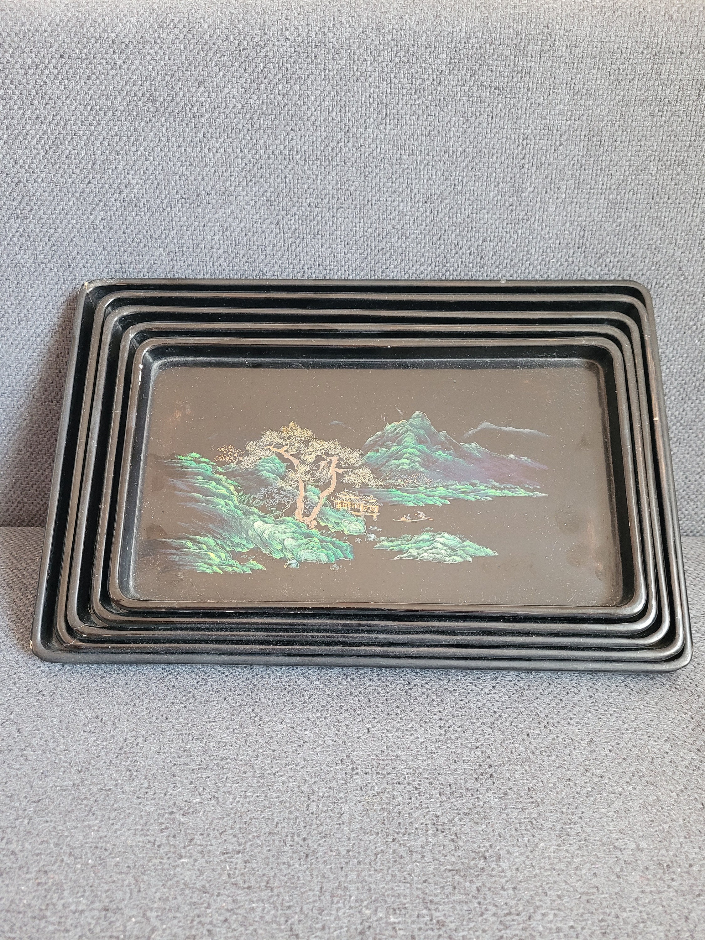 A Complete Set of Vintage Wooden Japanese Serving Trays Circa 1950 - Etsy