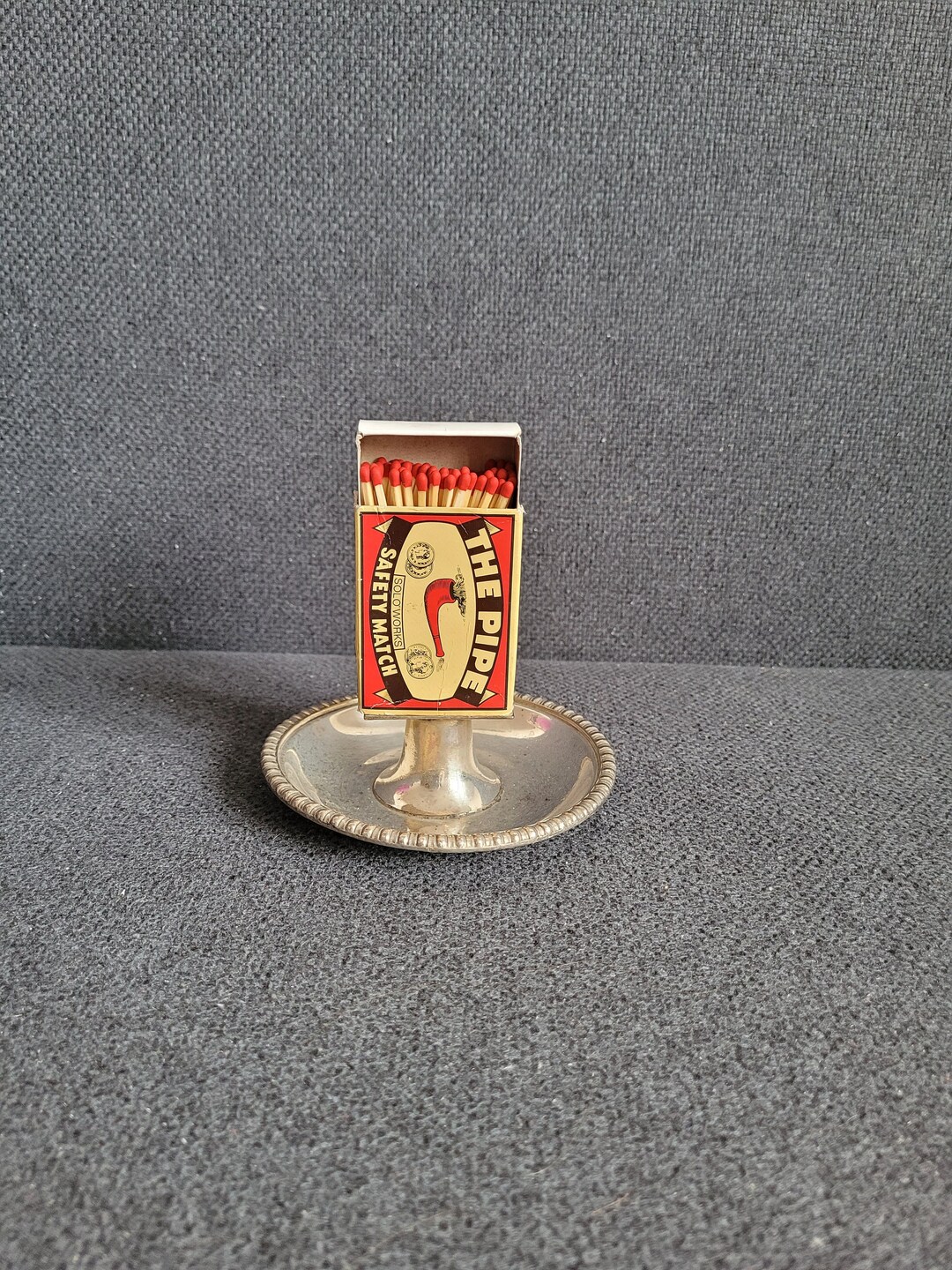 Vintage Ashtray With Matchbox Stand EMBASSY - Etsy