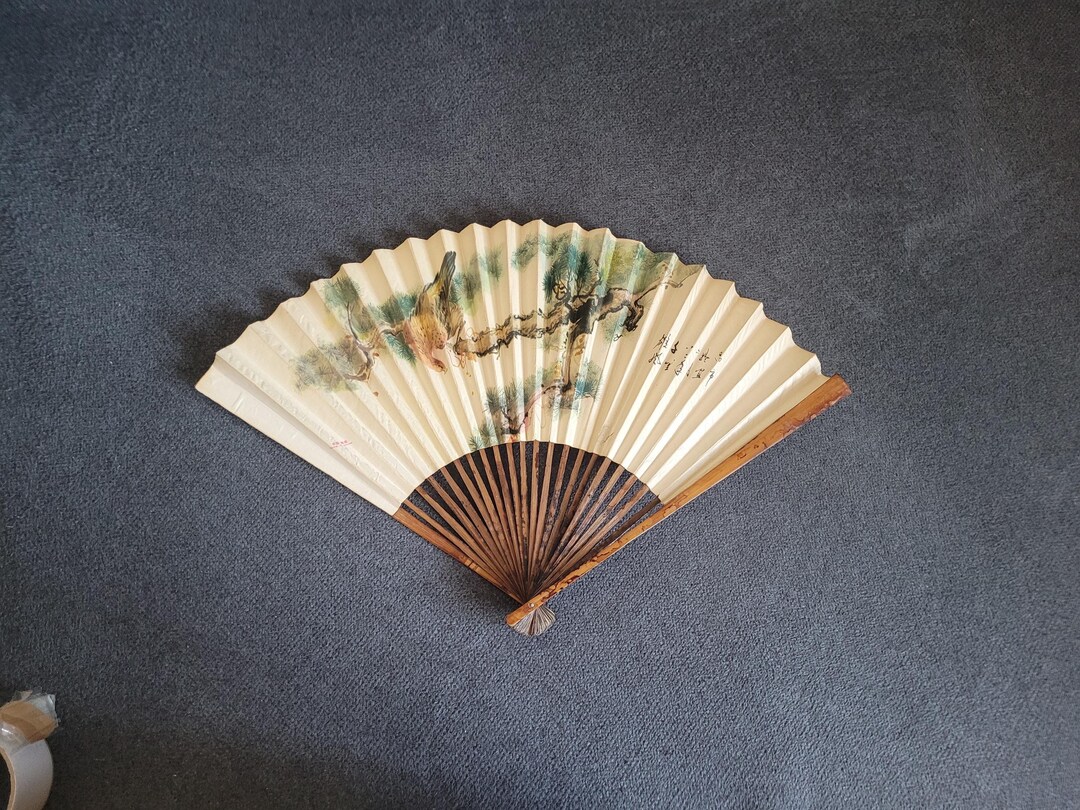 Large Vintage Chinese Handmade Fan. - Etsy