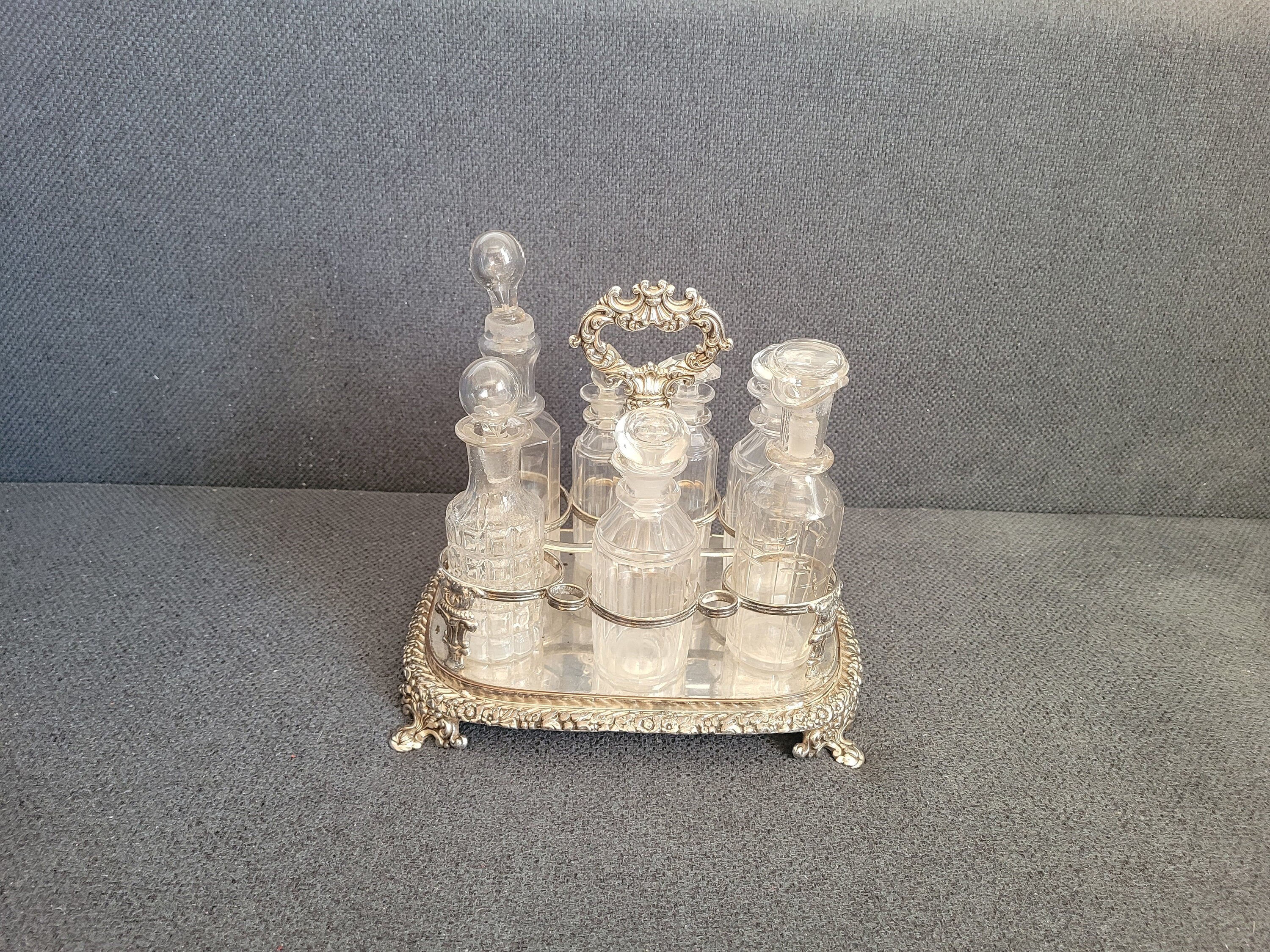 Antique Georgian Silver-plated Crystal Cruet Set - Etsy