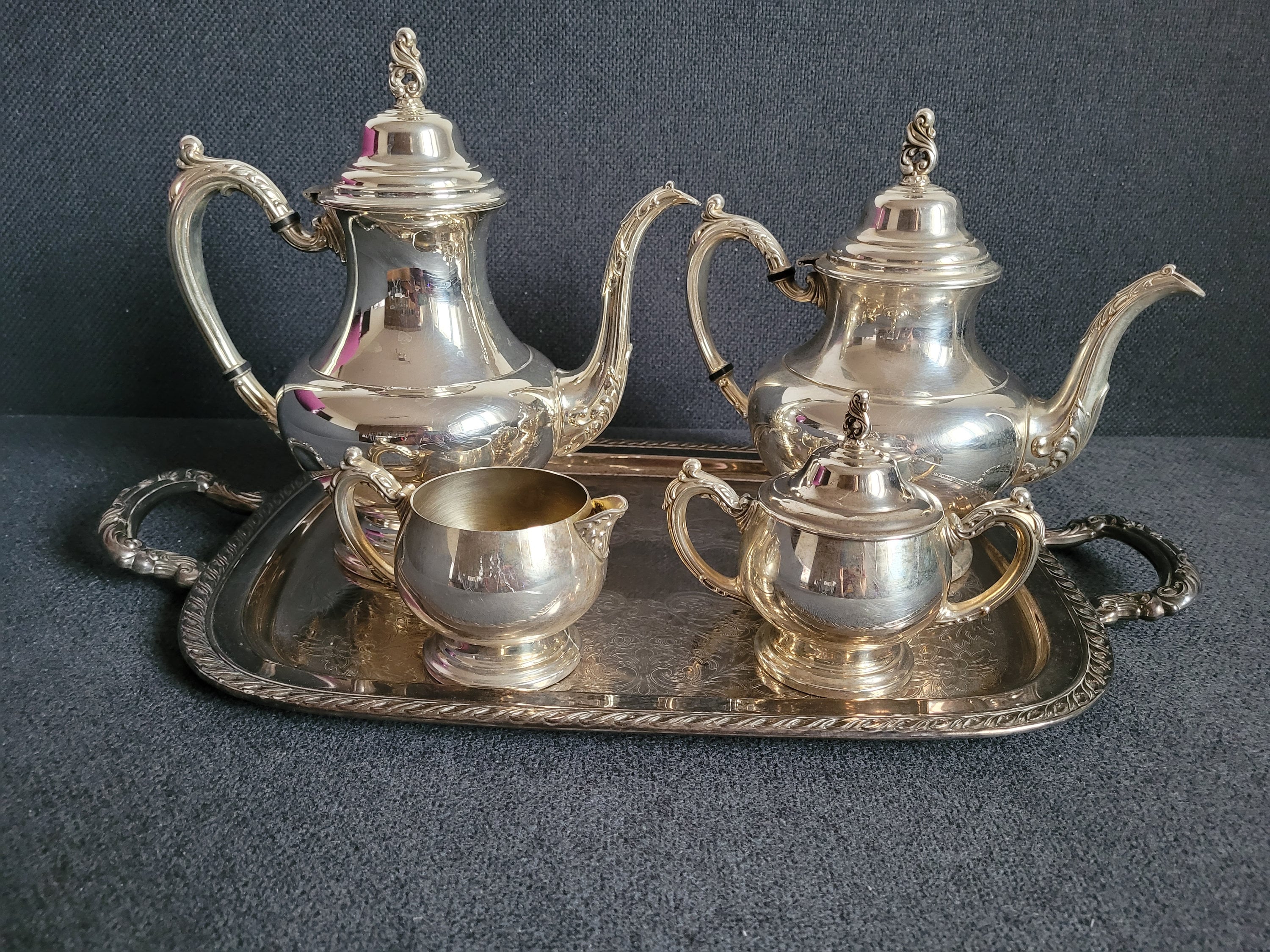 Vintage Silver-plated Tea Set Oneida Silver Company 5 Items - Etsy