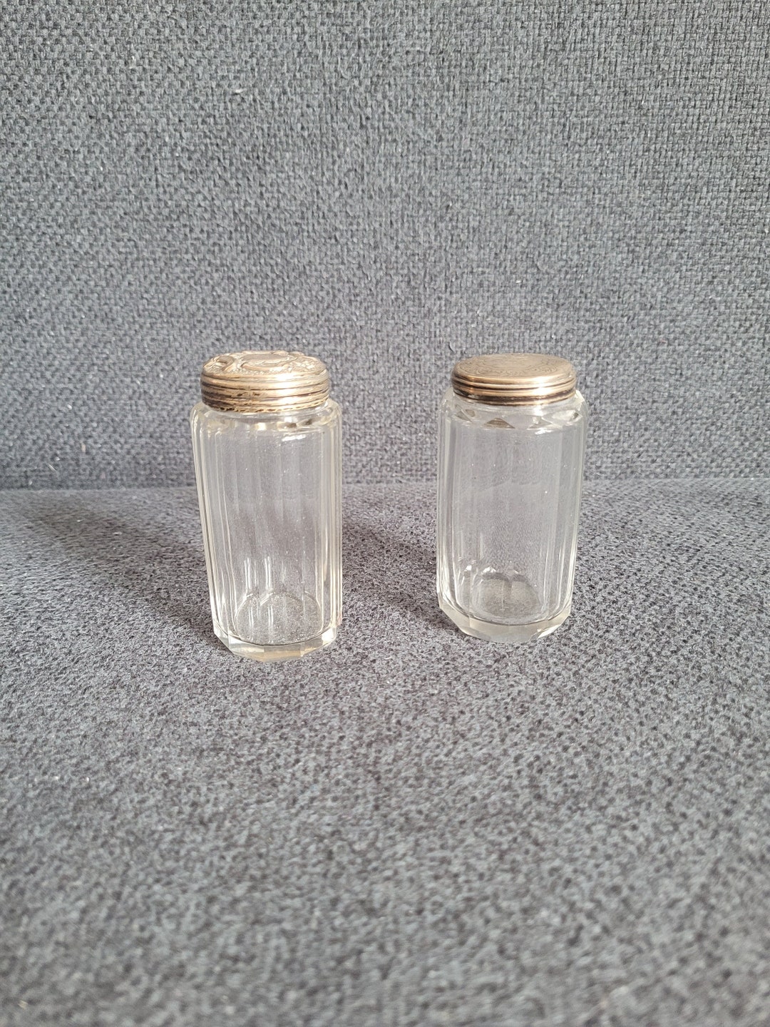 Two Antique Glass Vials With Silver Lids From 1867 and 1900 - Etsy