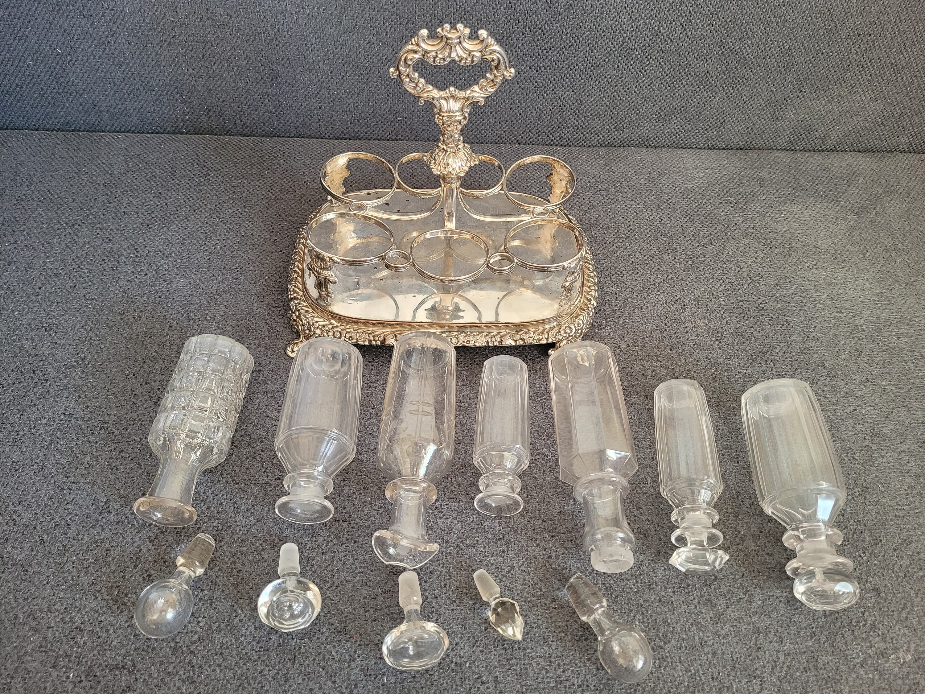 Antique Georgian Silver-plated Crystal Cruet Set - Etsy