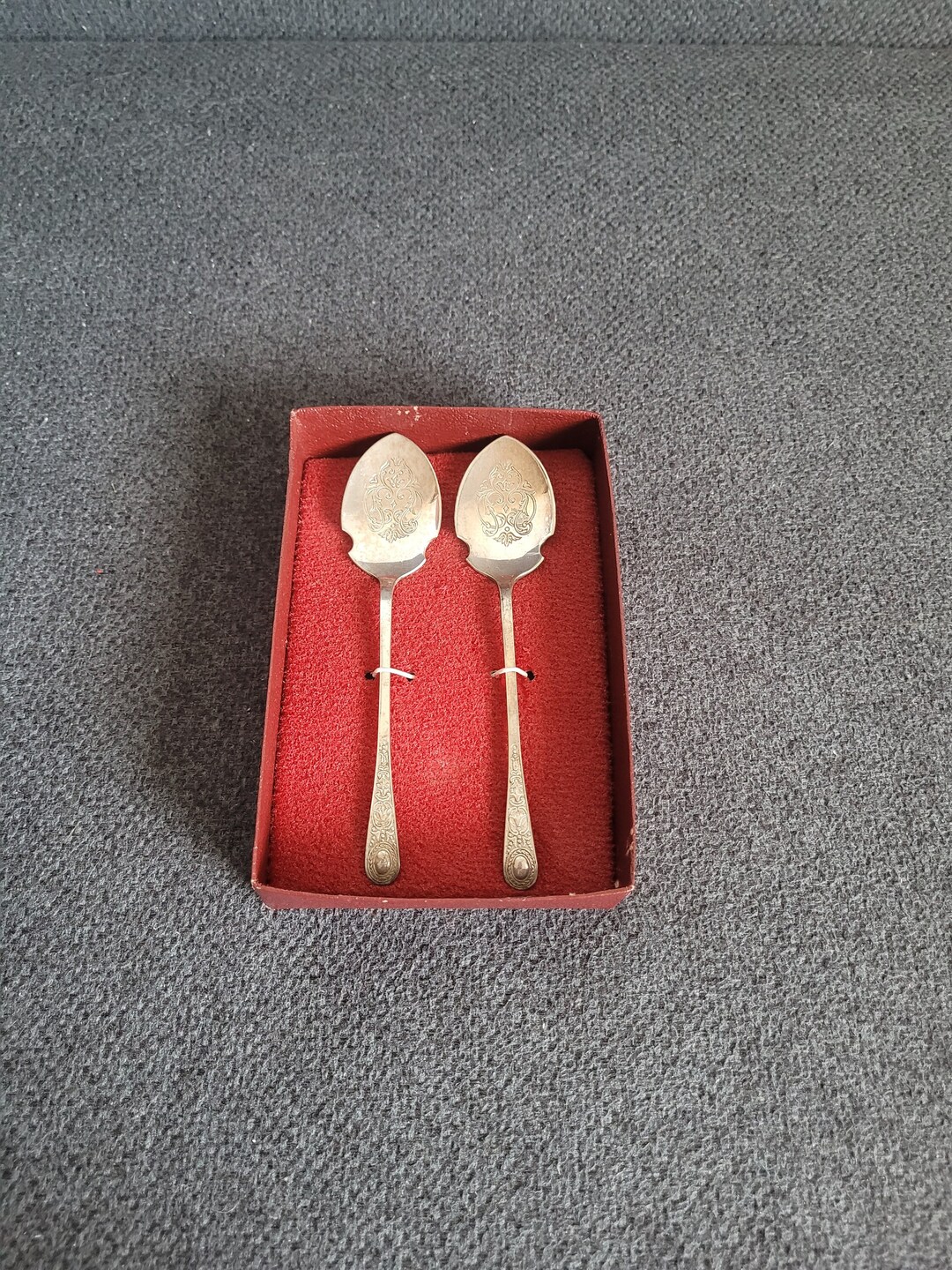 Two Vintage Silver-plated Engraved Spoons - Etsy