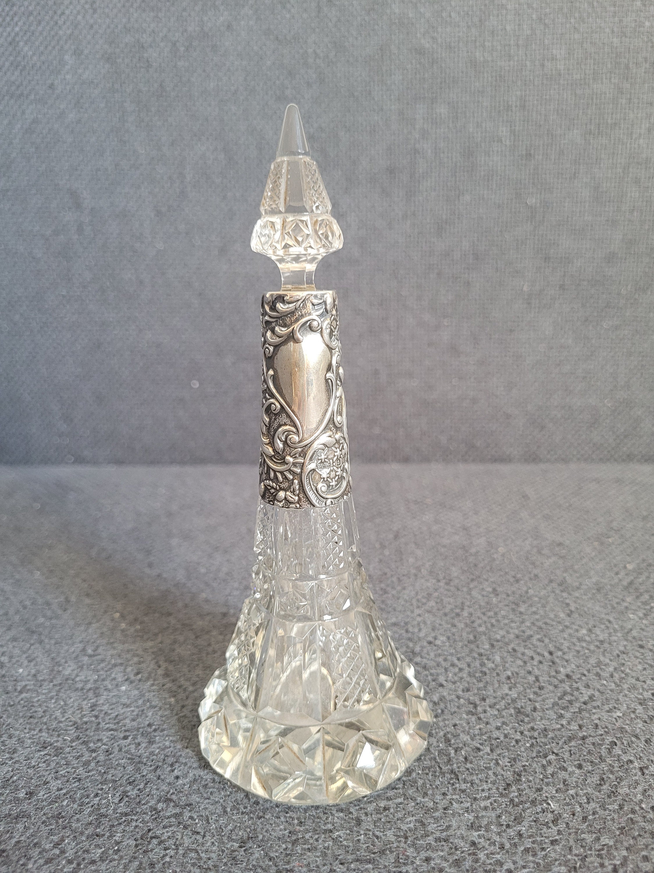 Antique Crystal Perfume Flask With Silver Collar Henry Williamson 1902 ...