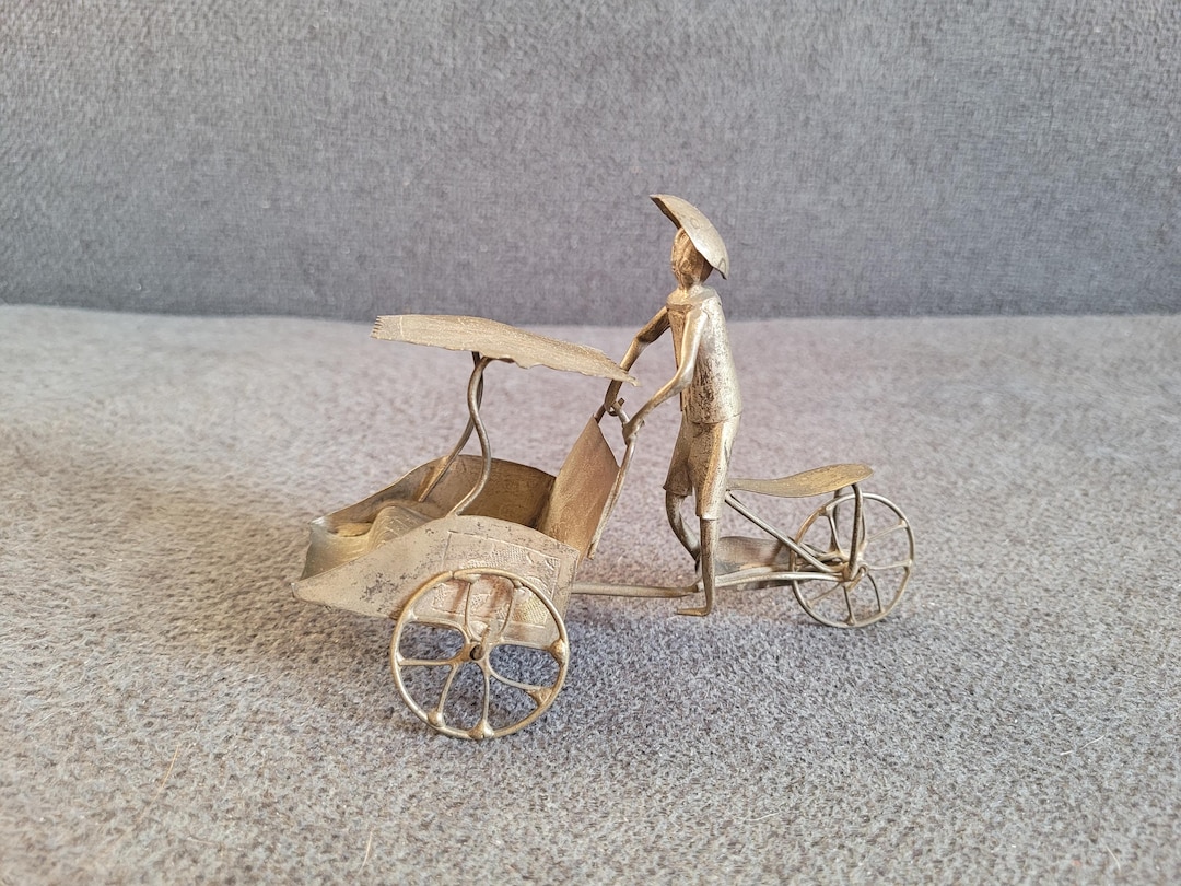 Antique Metal Figurine — a Rickshaw With a Passenger Seat - Etsy