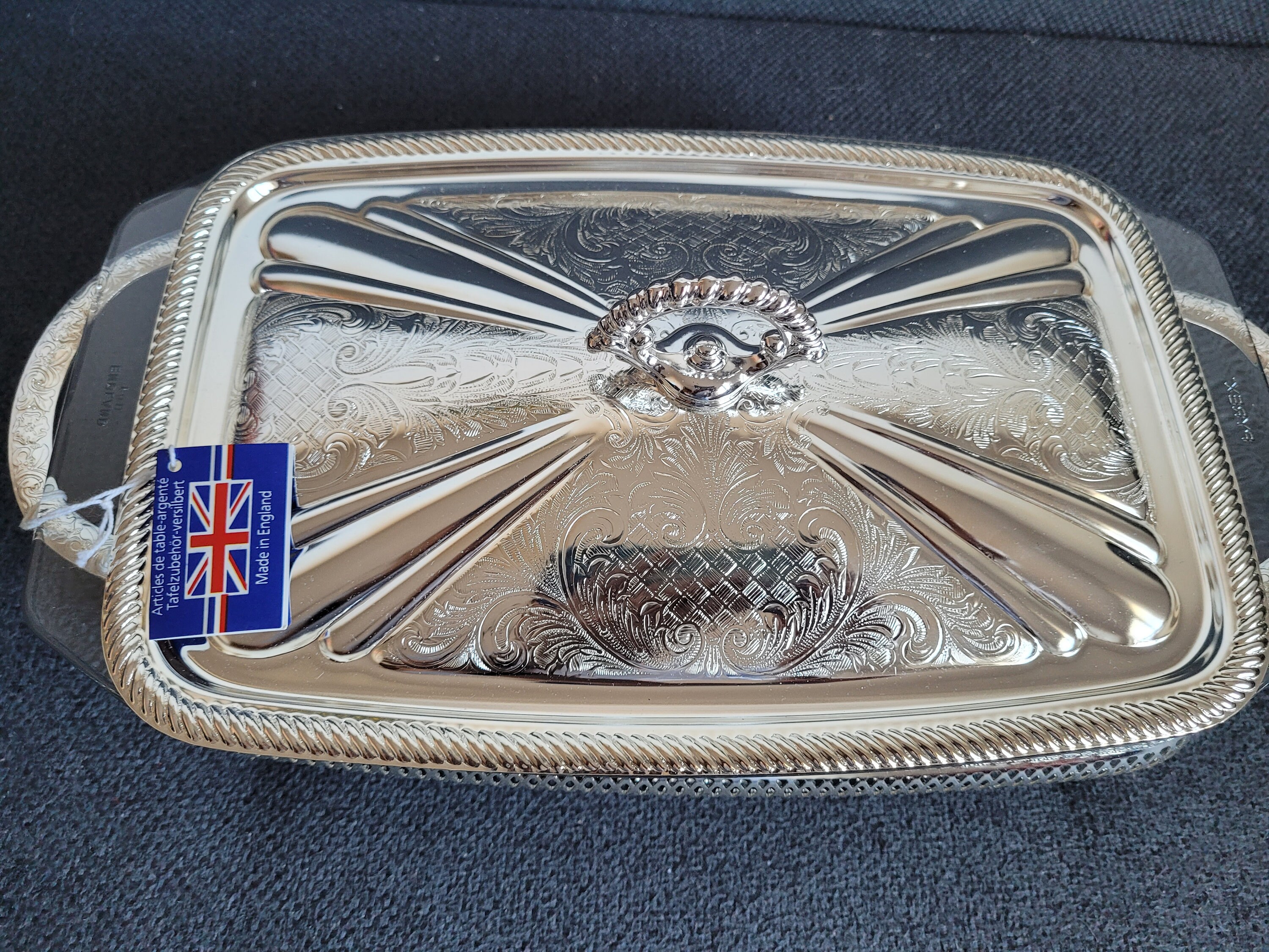 Vintage Rectangular Casserole Silver Plated Queen Anne 38x20 Cm 15 ...