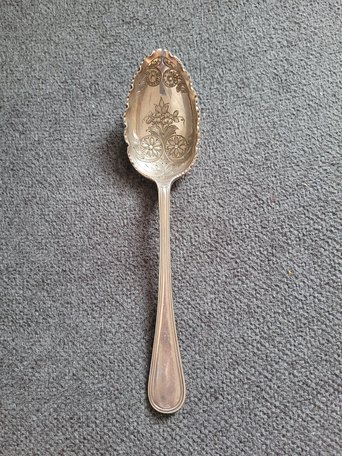 Antique Victorian Silver-plated Serving Spoon. - Etsy