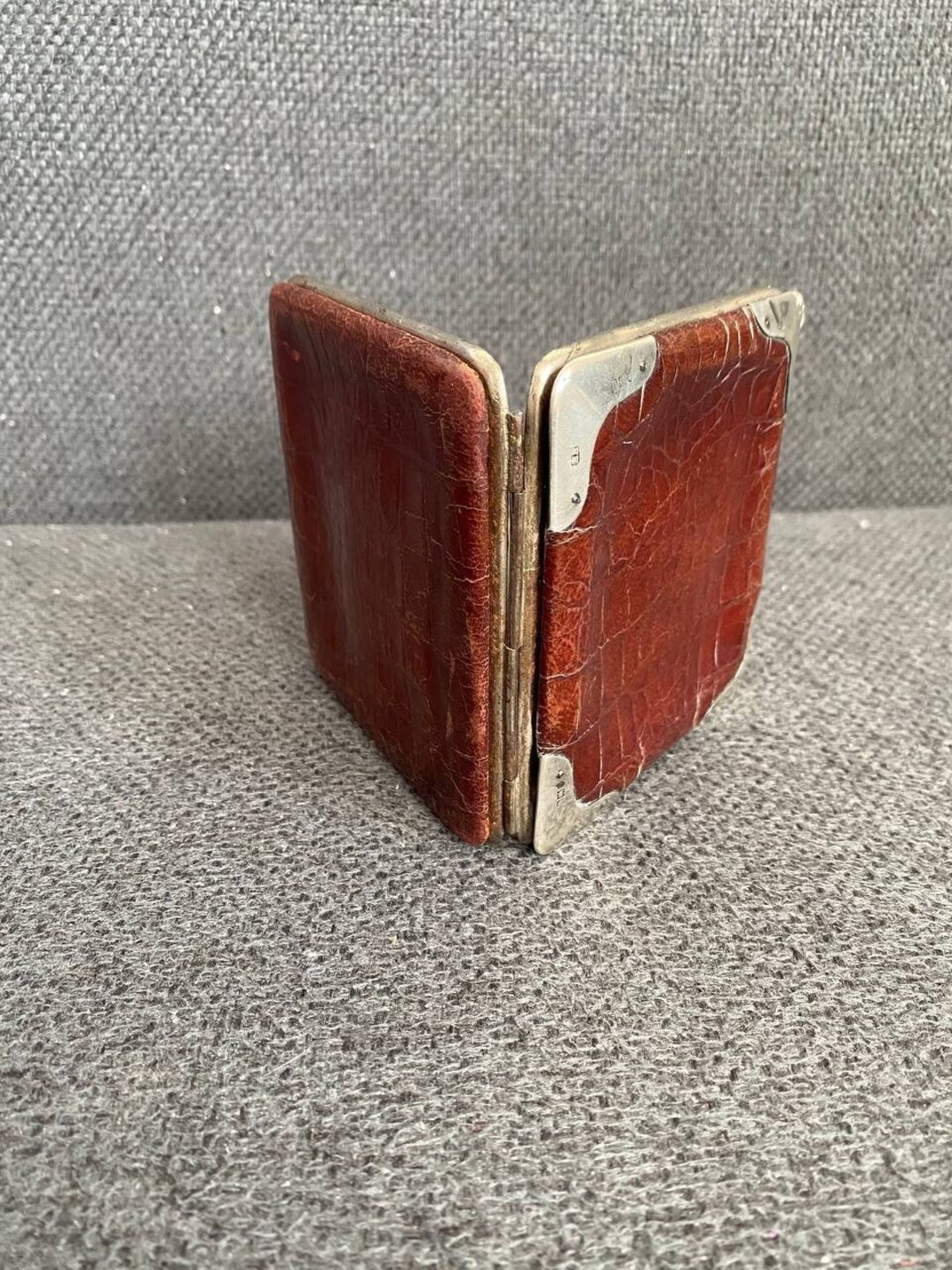 Antique Men's Wallet Leather - Silver Case Henry Charles Richard 1905 ...