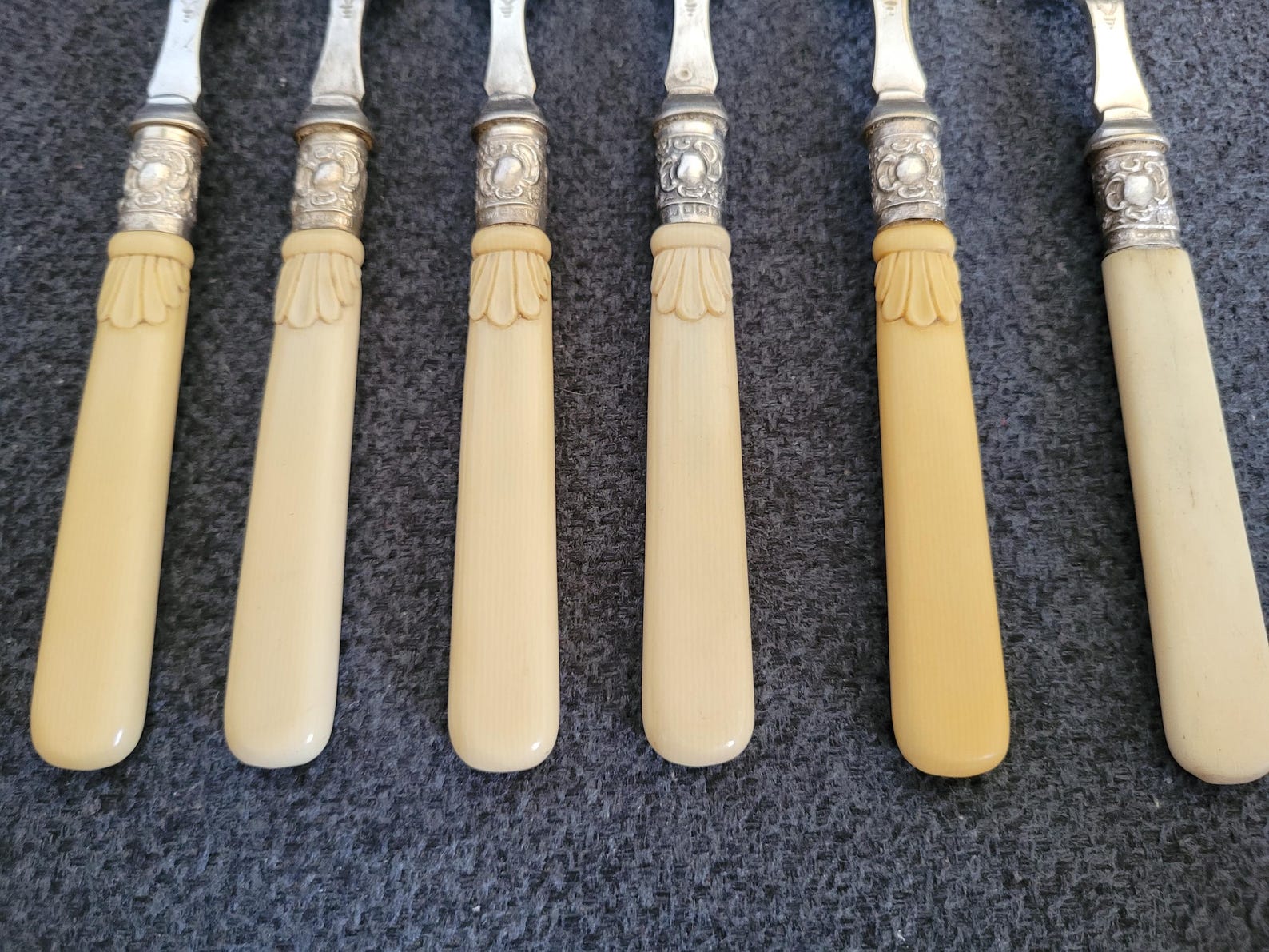 A Set of Antique Sterling Silver Forks With Bone Handles - Etsy