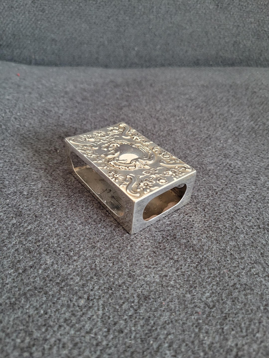 Large Antique Silver Matchbox Holder - Etsy