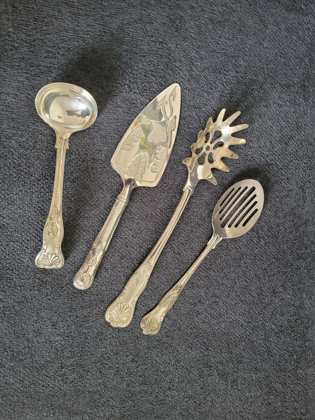 Antique Set of 4 Silver-plated Serving Utensils Made in England. - Etsy