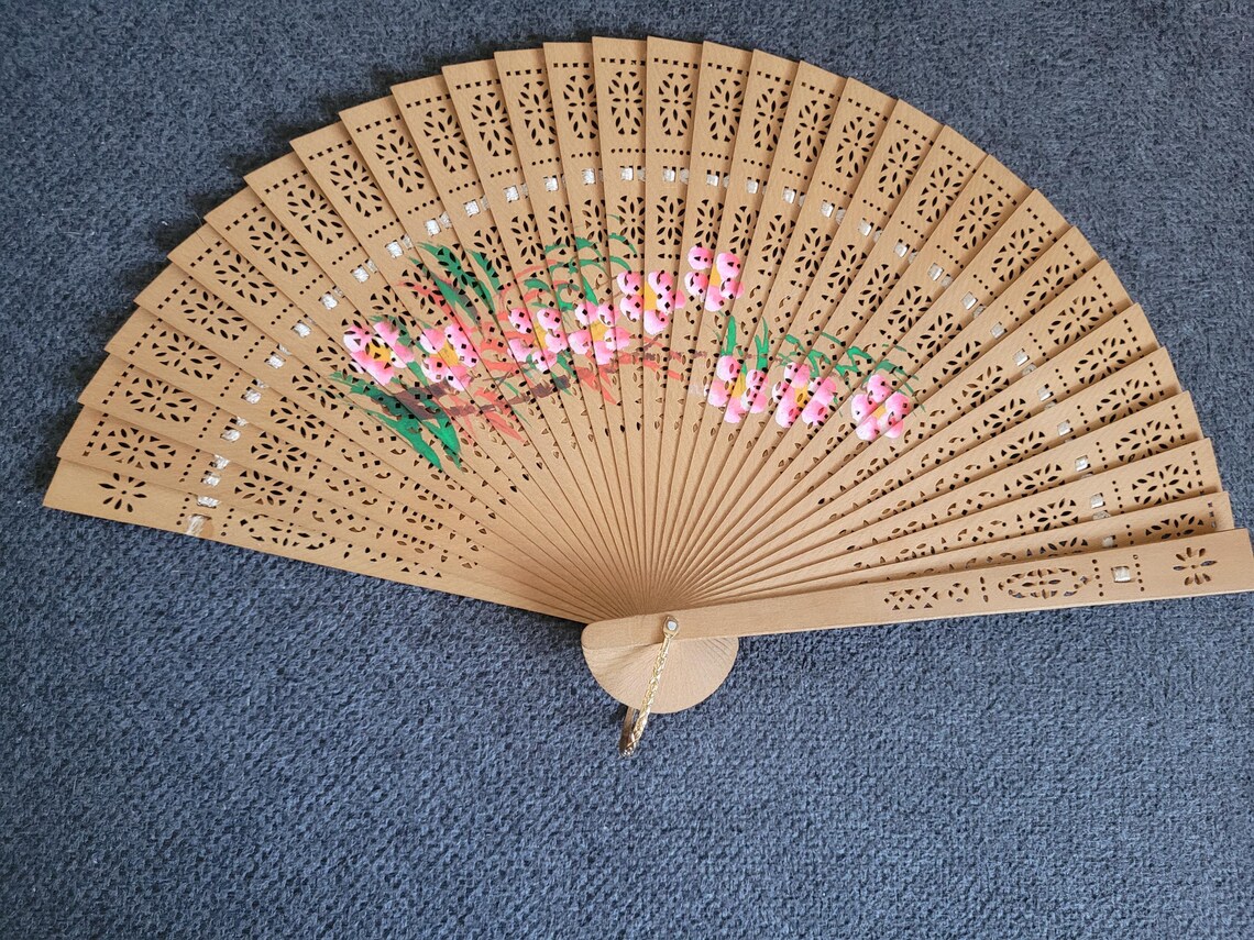 A Set of Vintage Items (three Fans, a Bamboo Panel). - Etsy