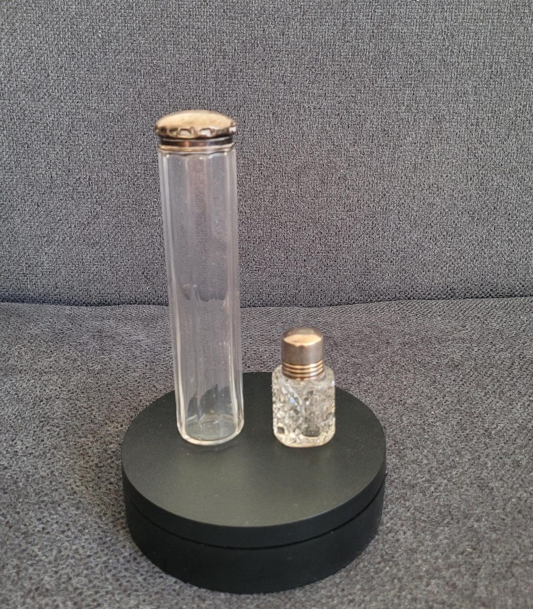 Two Antique Crystal Vials With Silver Caps. - Etsy