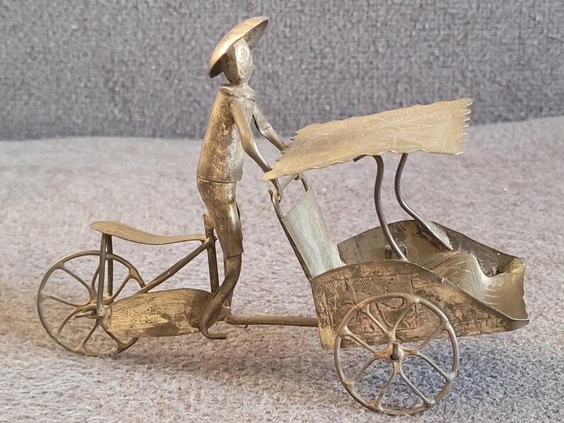 Antique Metal Figurine — a Rickshaw With a Passenger Seat - Etsy