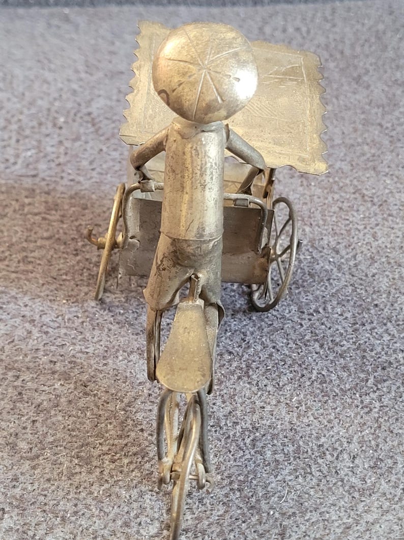 Antique Metal Figurine — a Rickshaw With a Passenger Seat - Etsy