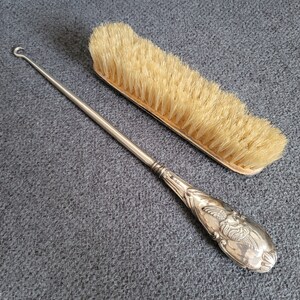 Antique Silver Clothes Brush and Hook From the Early 20th Century. - Etsy
