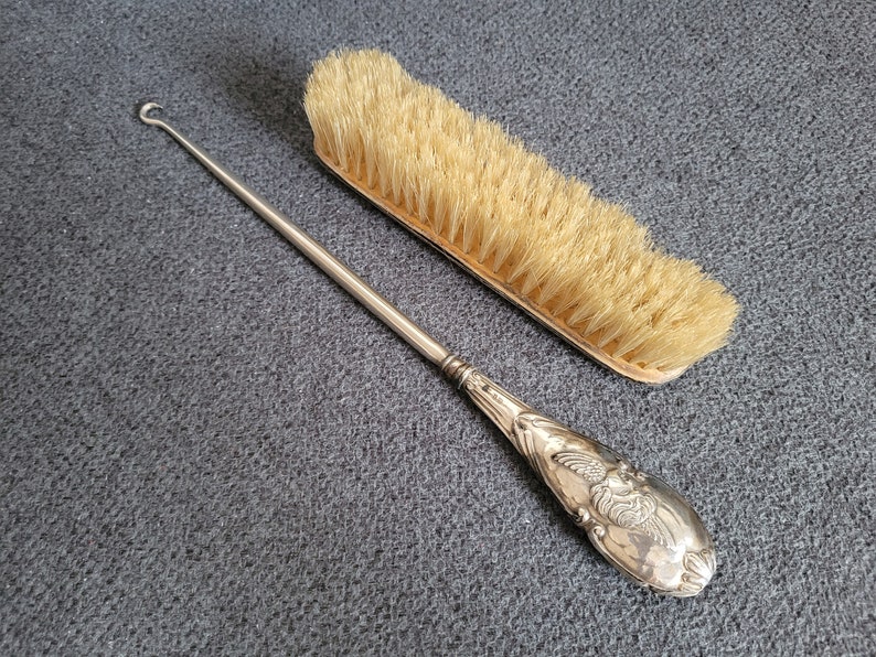 Antique Silver Clothes Brush and Hook From the Early 20th Century. - Etsy
